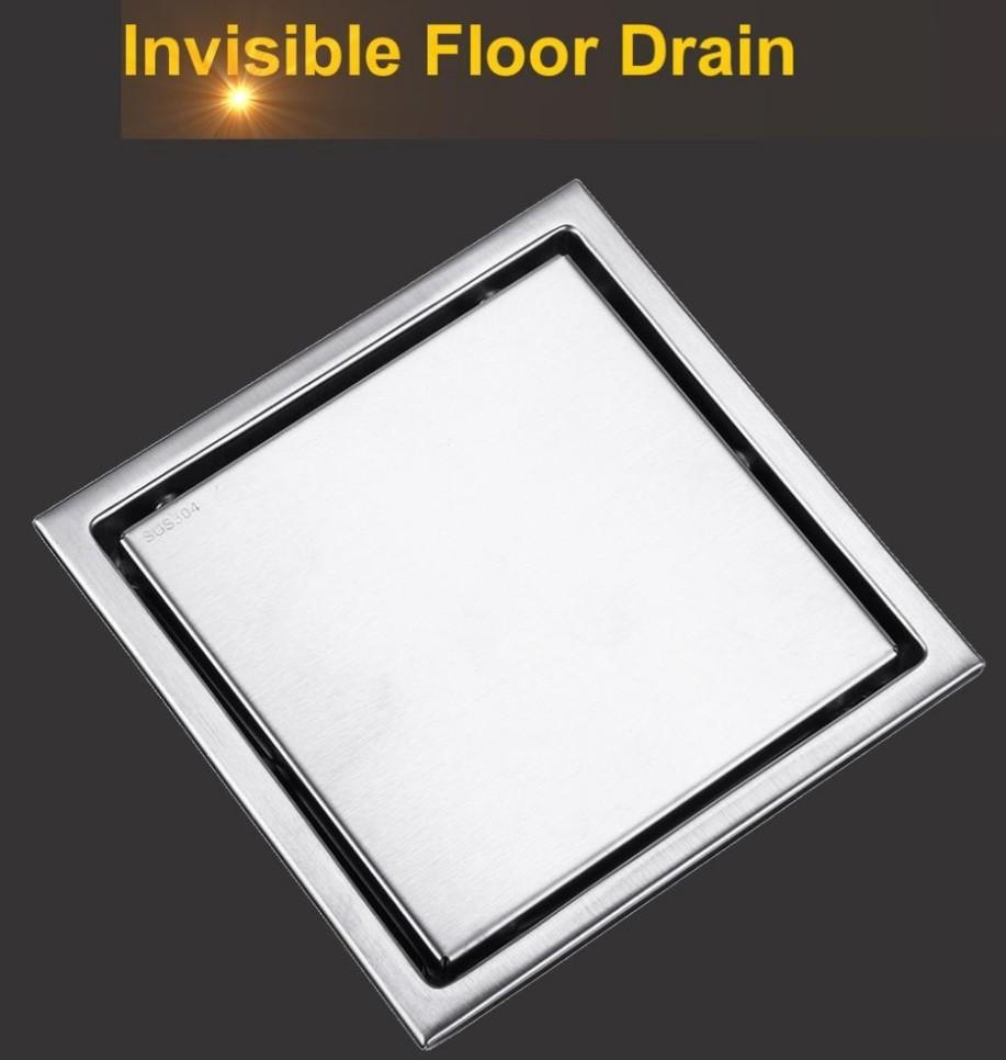 Solid Thickened Stainless Steel Square Floor Trap Invisible Trap Tile ...