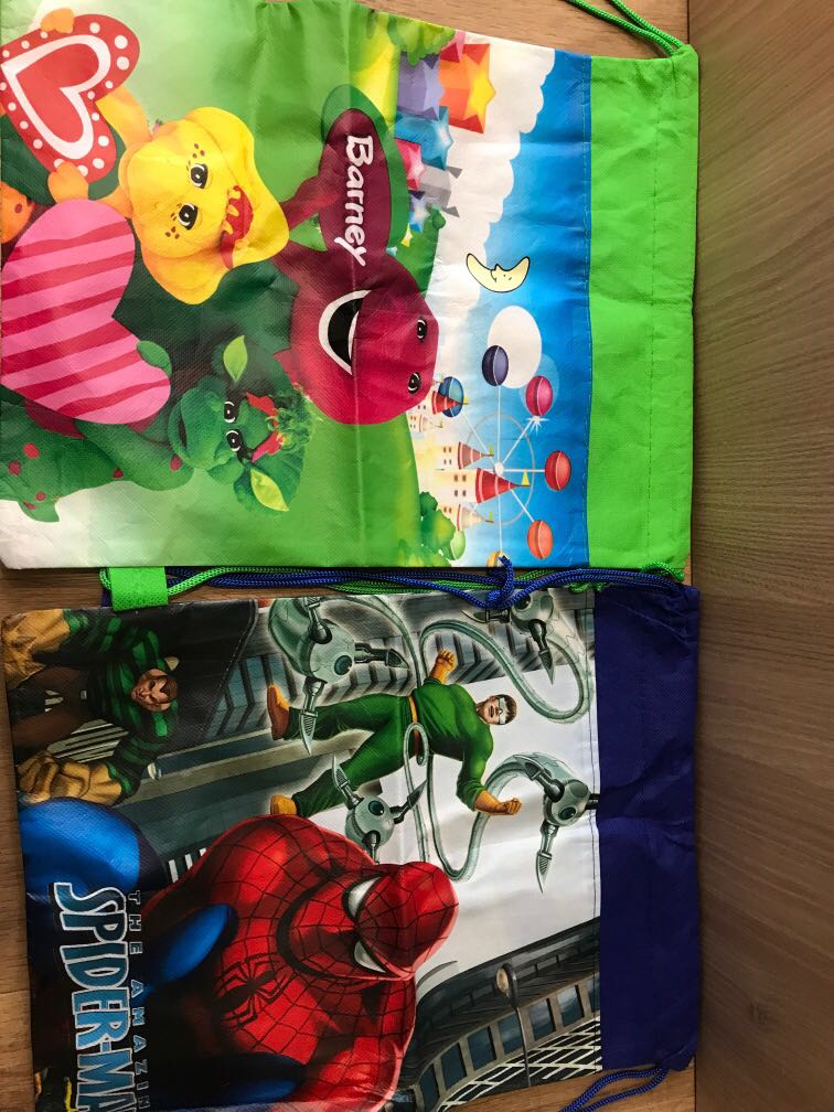 Spider-man/Barney bags, Women's Fashion, Bags & Wallets on Carousell
