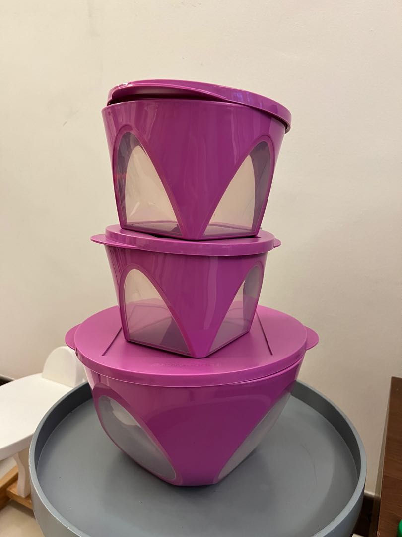 Tupperware set of 3 containers, Furniture & Home Living, Kitchenware ...
