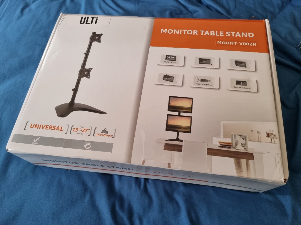 Ulti Durable 13" to 27" Dual Monitor Table Stand, Computers & Tech ...