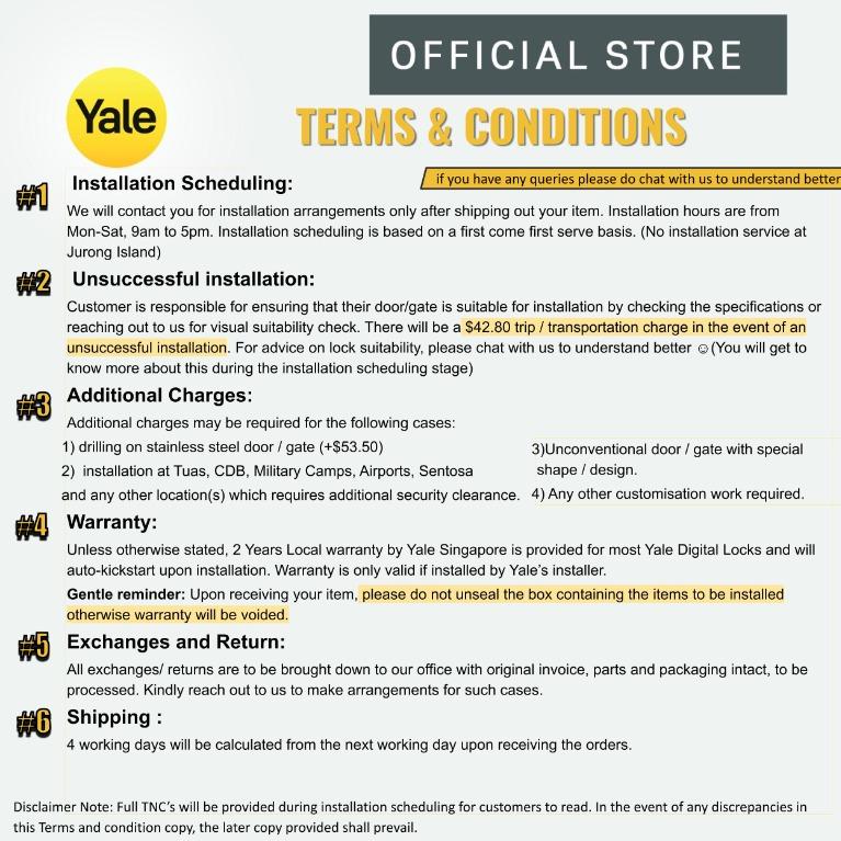 Yale YDR50GA Gate + YMF40A RL Door Digital Lock Bundle (Free Yale ...