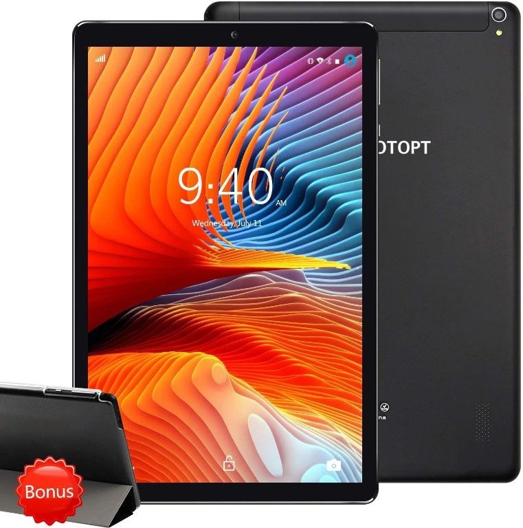 YOTOPT Tablet 10 Inch with Case Android 10.0 4G Dual SIM 64GB 4GB RAM ...