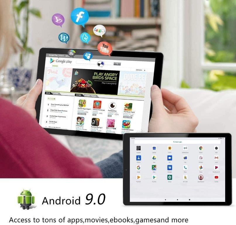 YOTOPT Tablet 10 Inch with Case Android 10.0 4G Dual SIM 64GB 4GB RAM ...