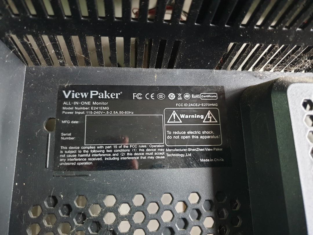 24inch VIEWPAKER MONITOR ONLY. NO BOARD NO PSU NO MOBO MONITOR ONLY ...