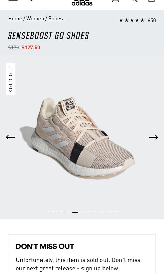 Adidas SENSEBOOST GO SHOE Sneaker (sense boost), Women's Fashion ...