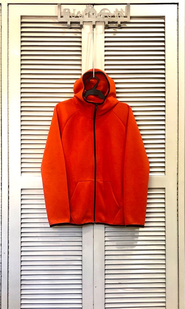 AUTHENTIC UNIQLO BRIGHT ORANGE FULL ZIP SPORTS UTILITY JACKET WITH HOOD ...