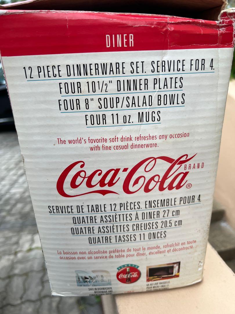 Coca-Cola 12 piece dinner set for 4 people, Furniture & Home Living ...