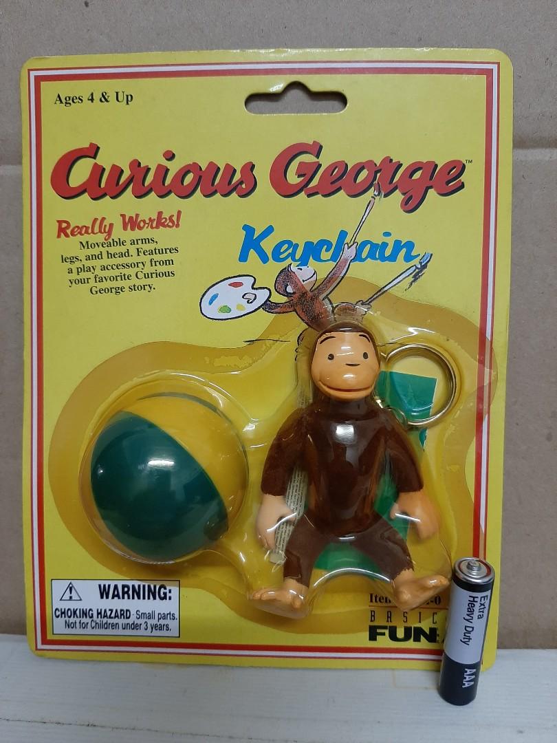 Curious George Keychain Newspaper Bag Yellow Hat Ball Puppet Basic Fun ...