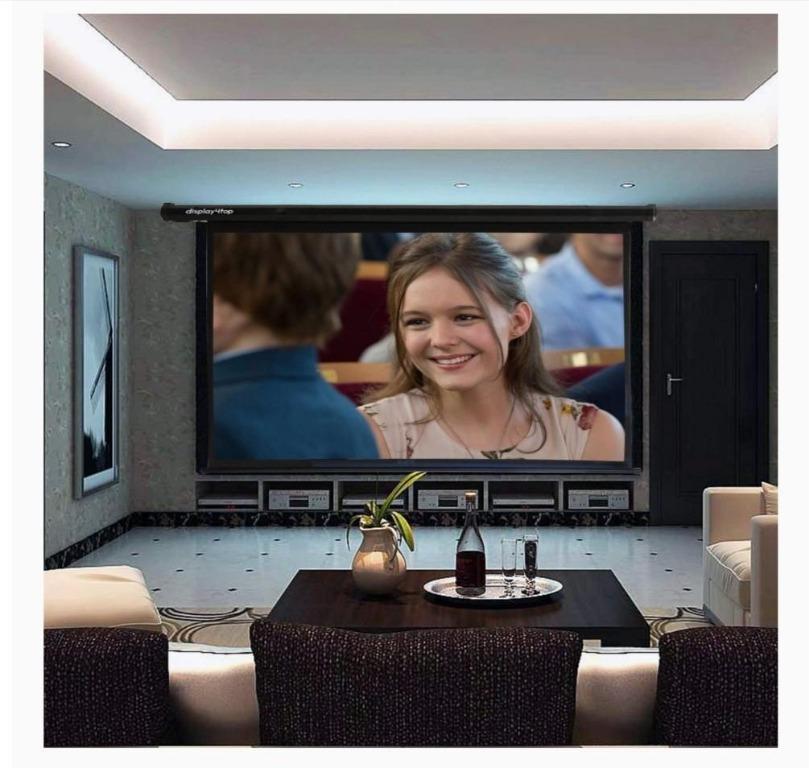 Display4top Electric 60" Projector Screen 4:3 Portable Foldable For ...