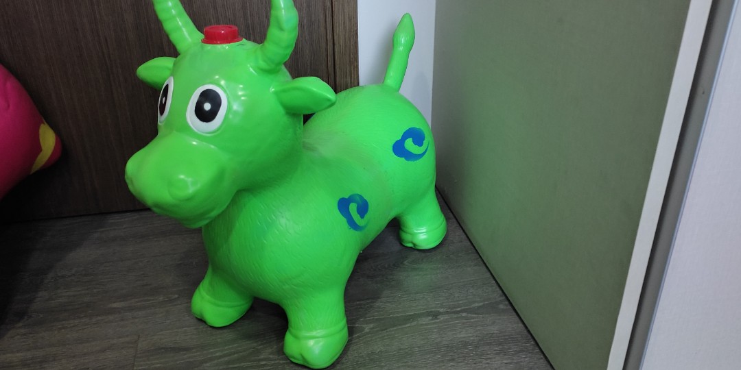 Inflatable jumping cow bouncy hopper toy rody bounce hop, Hobbies ...