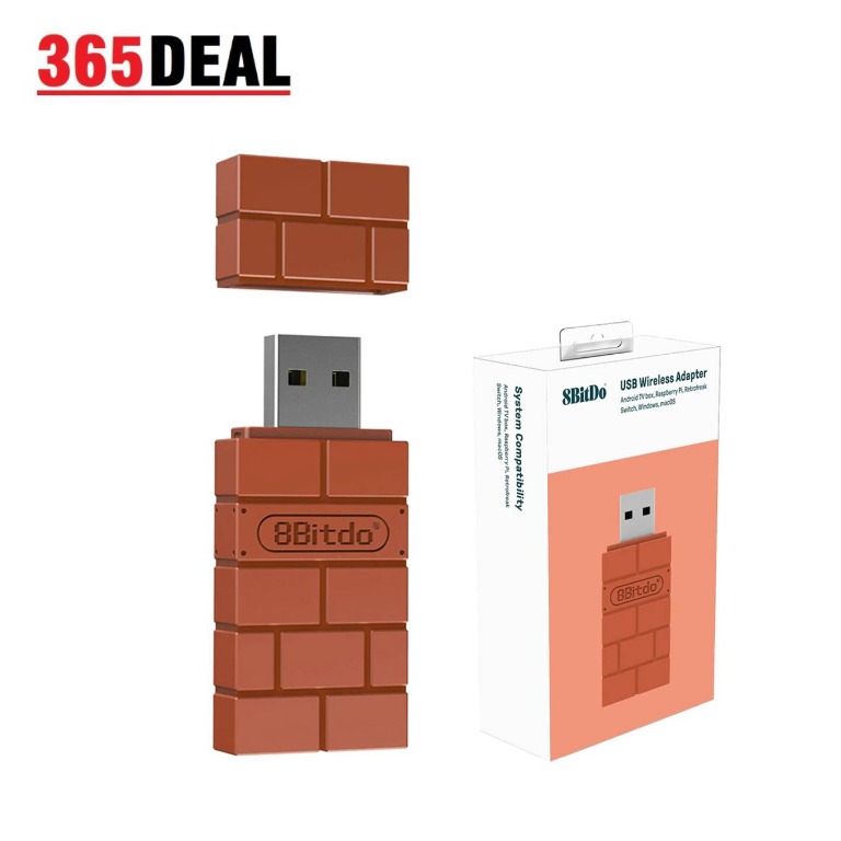 Nintendo Switch 8 BitDo USB Wireless Adapter Brown Brick, Video Gaming ...