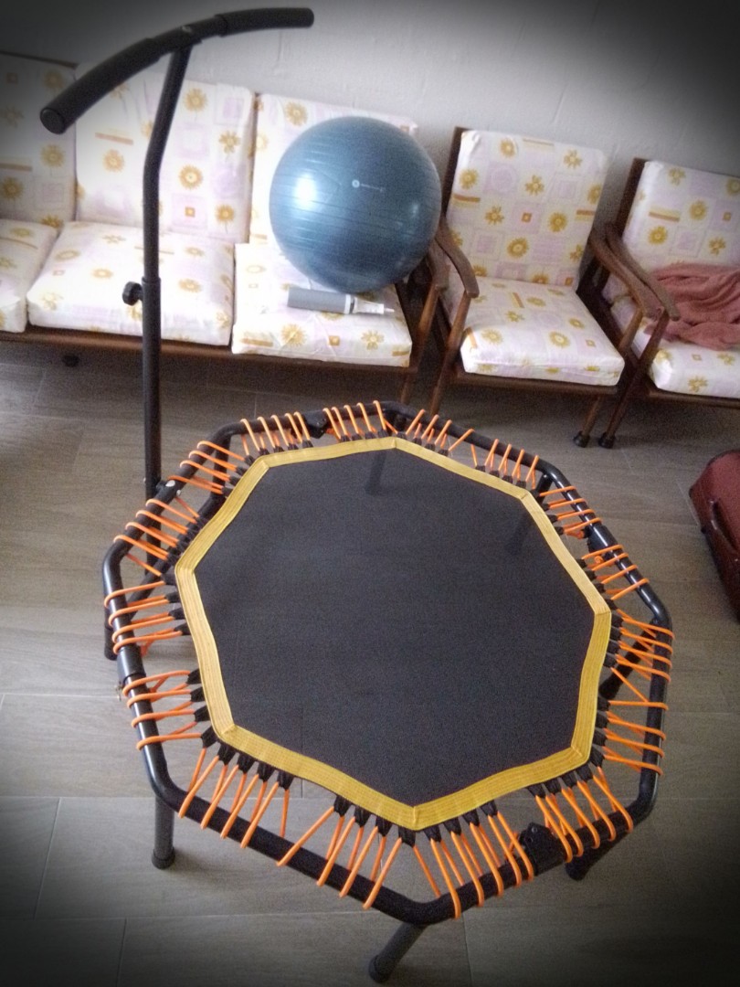 Trampoline and pilates ball, Sports Equipment, Exercise & Fitness ...