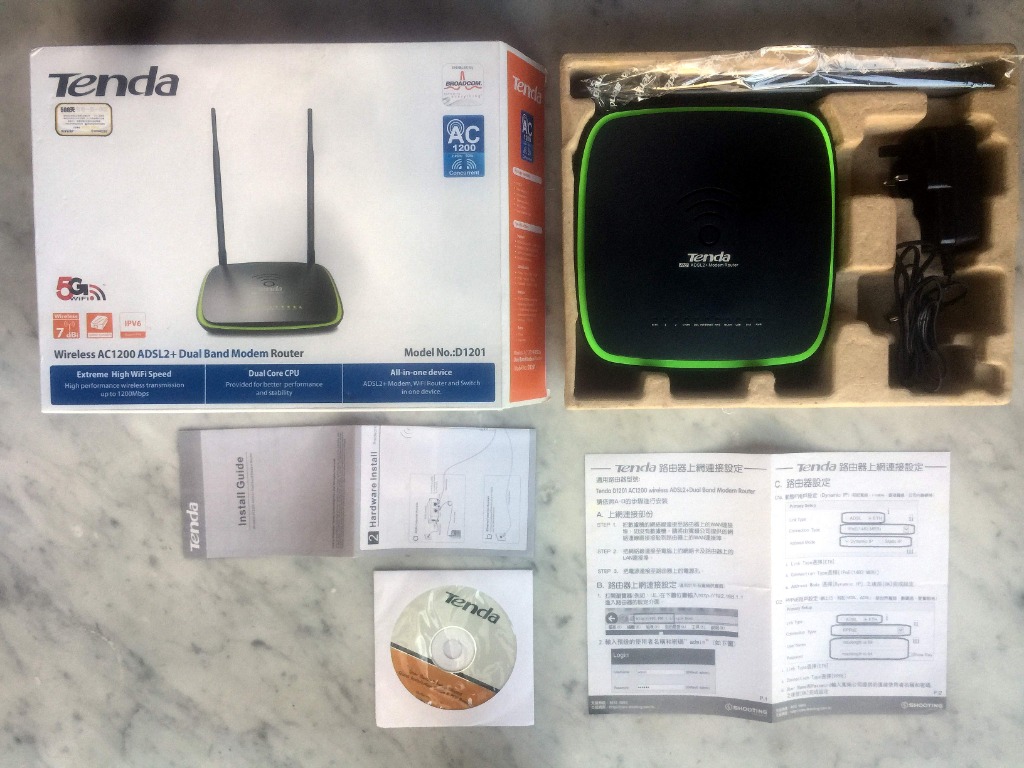 $150 全新 100% Work Tenda 5G WiFi Wireless AC1200 1200Mbps 特強無線 N 路由器 特強 ...