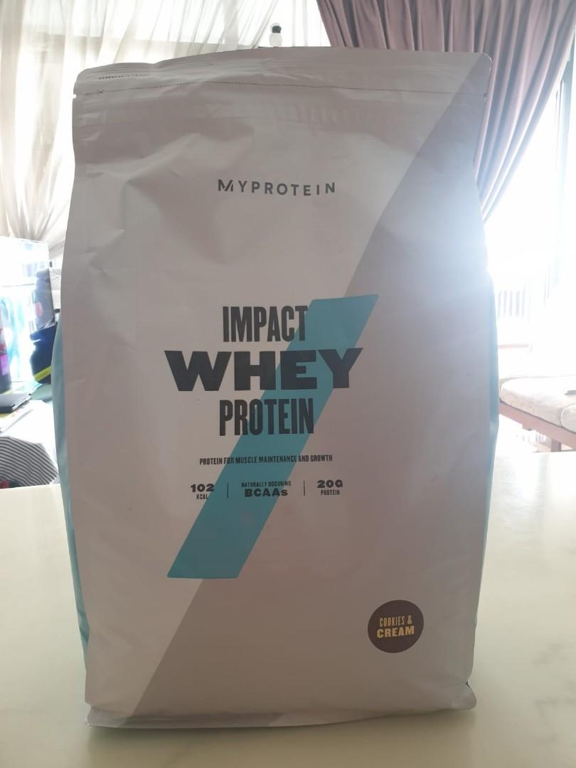 Myprotein 5kg Whey Cookies & Cream, Food & Drinks, Beverages on Carousell