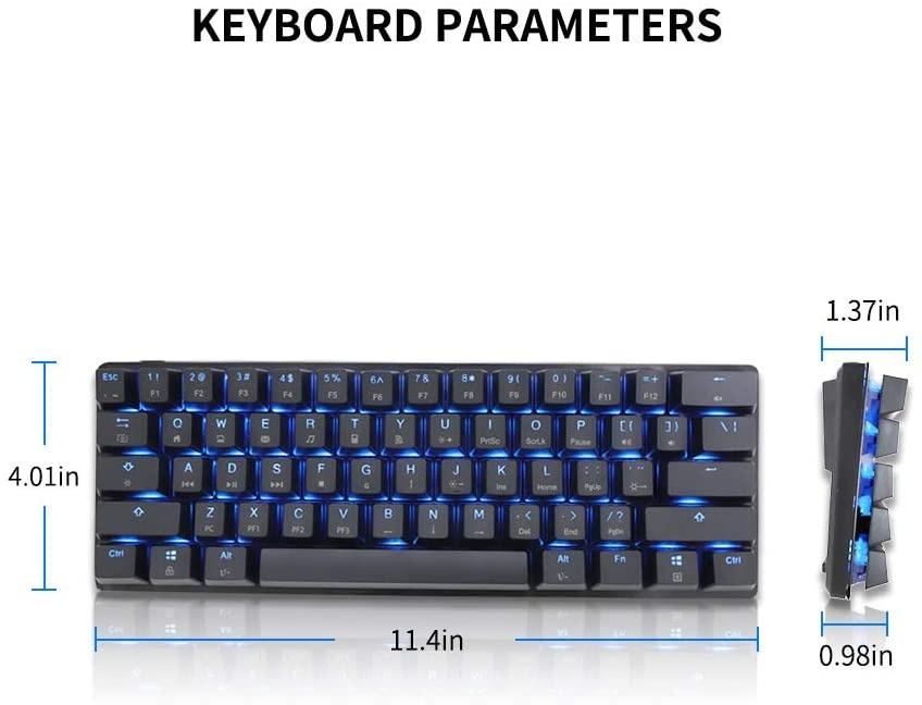 605) STOGA 60% Mechanical Gaming Keyboard, RGB Small Compact 61-Key USB ...