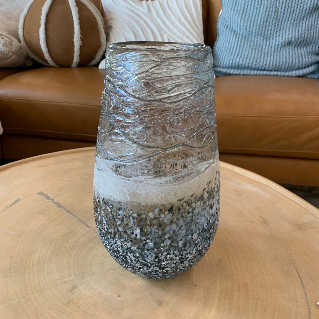 Blue/Grey Glass Vase, Furniture & Home Living, Home Decor, Vases ...