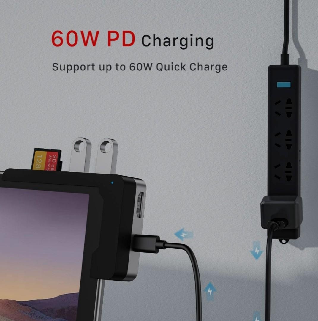 BYEASY Surface Pro 7 Docking Station Microsoft Surface Pro 7 Accessories With 4K HDMI 60W USB