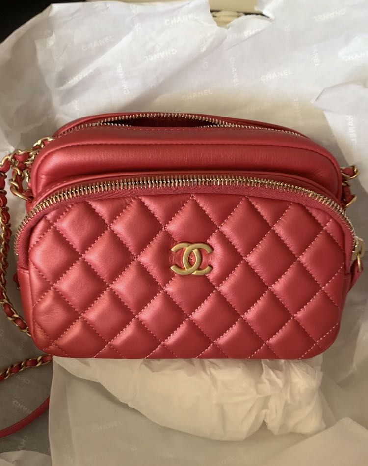 Chanel Iridescent Red Camera Bag, Women's Fashion, Bags & Wallets ...