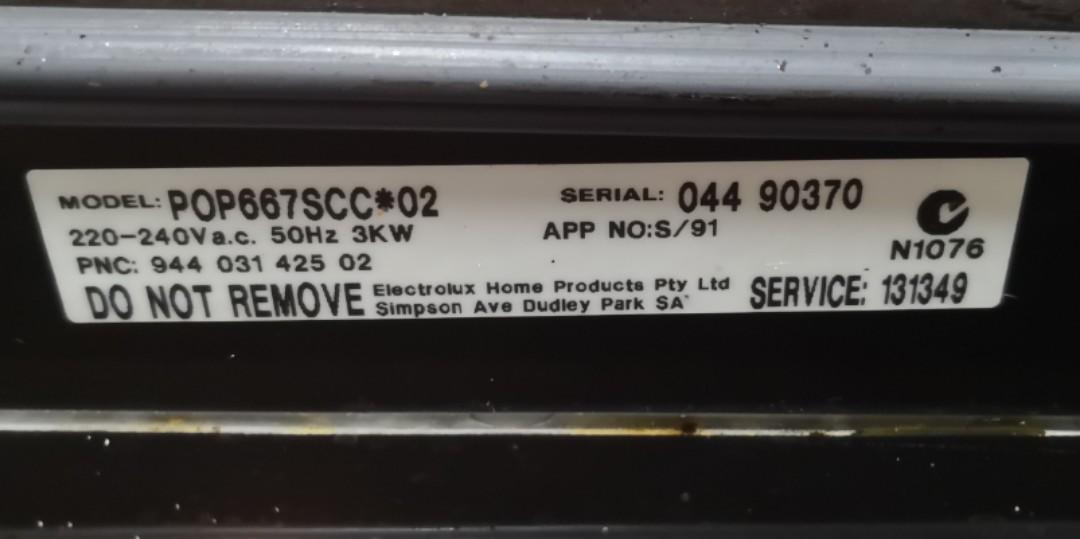 CHEF BRAND Oven by Electrolux ***READ THE DESCRIPTION***, TV & Home ...