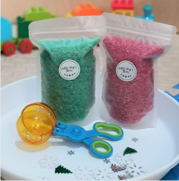 Christmas Sensory Play Rice Kit with 500 grams of Sensory Coloured Rice ...