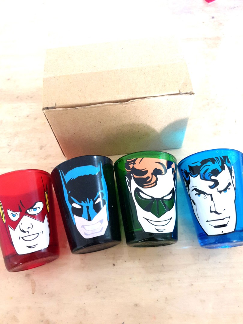 DC comic superhero shot glasses, Furniture & Home Living, Kitchenware ...