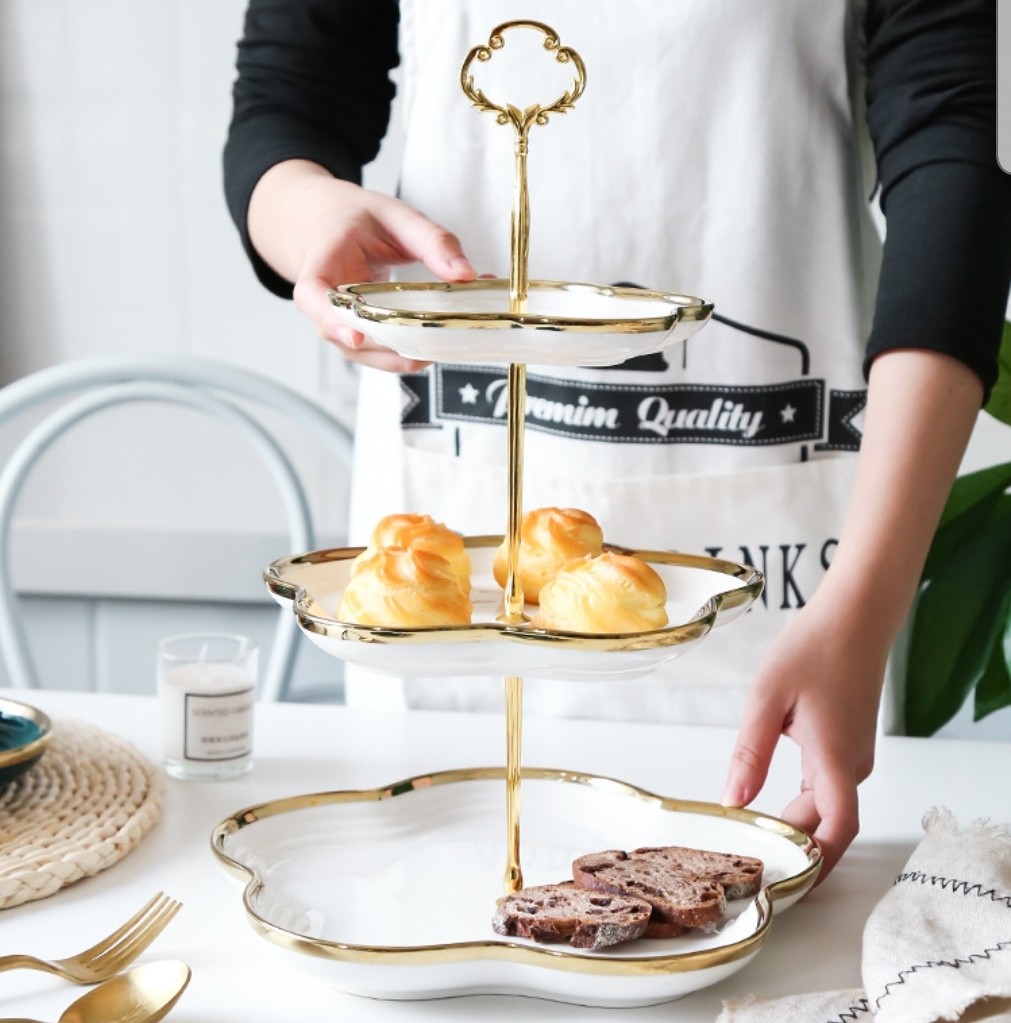 Flora design 3 tier Pastry Cake Stand, Furniture & Home Living ...
