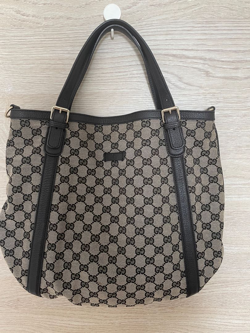 Gucci hand carry bag in classic monogram print, Women's Fashion, Bags ...