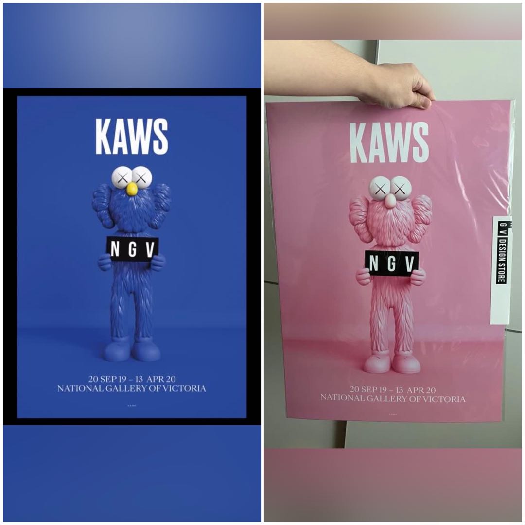 [instock x4 set] KAWS x NGV BFF Poster (Pink &blue), 2019, Furniture ...
