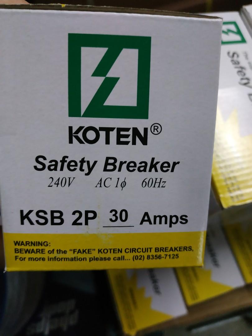 Koten KSB Safety Breaker 30amp, Commercial & Industrial, Construction ...