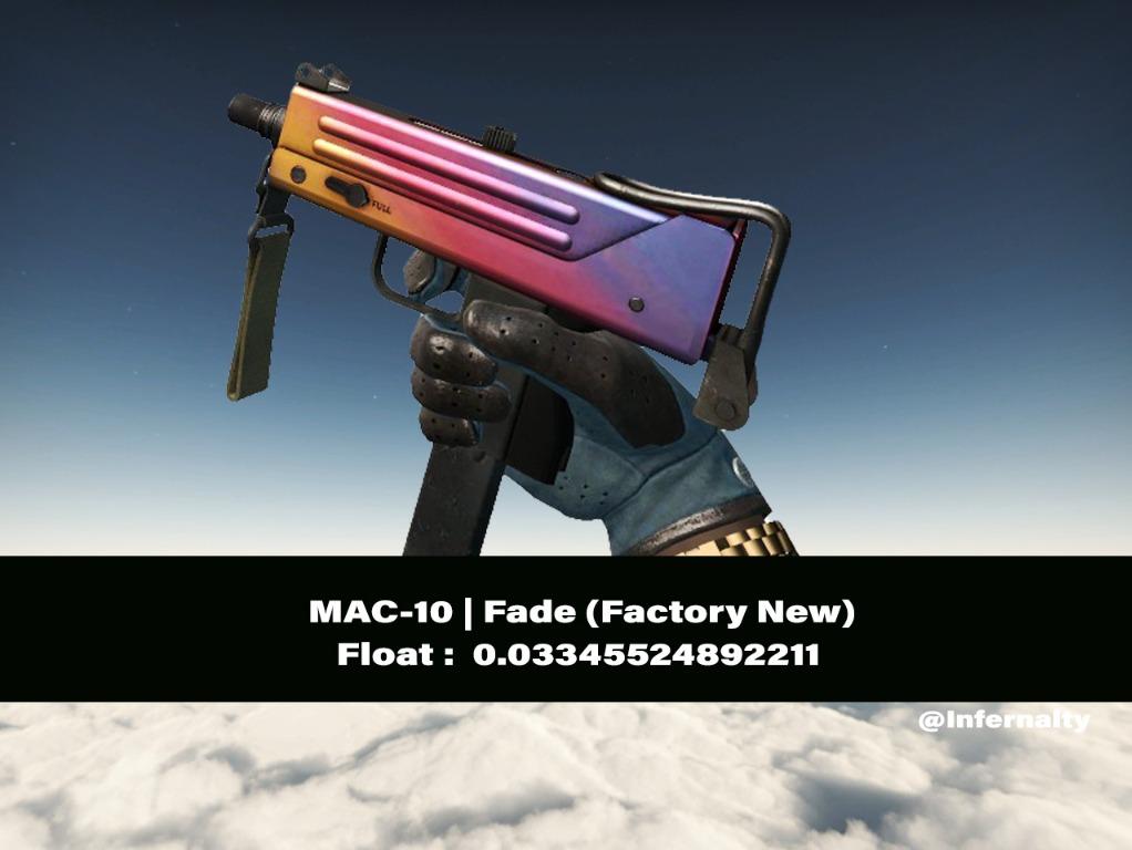 MAC-10 Fade FN CSGO SKINS KNIVES, Video Gaming, Gaming Accessories, In ...