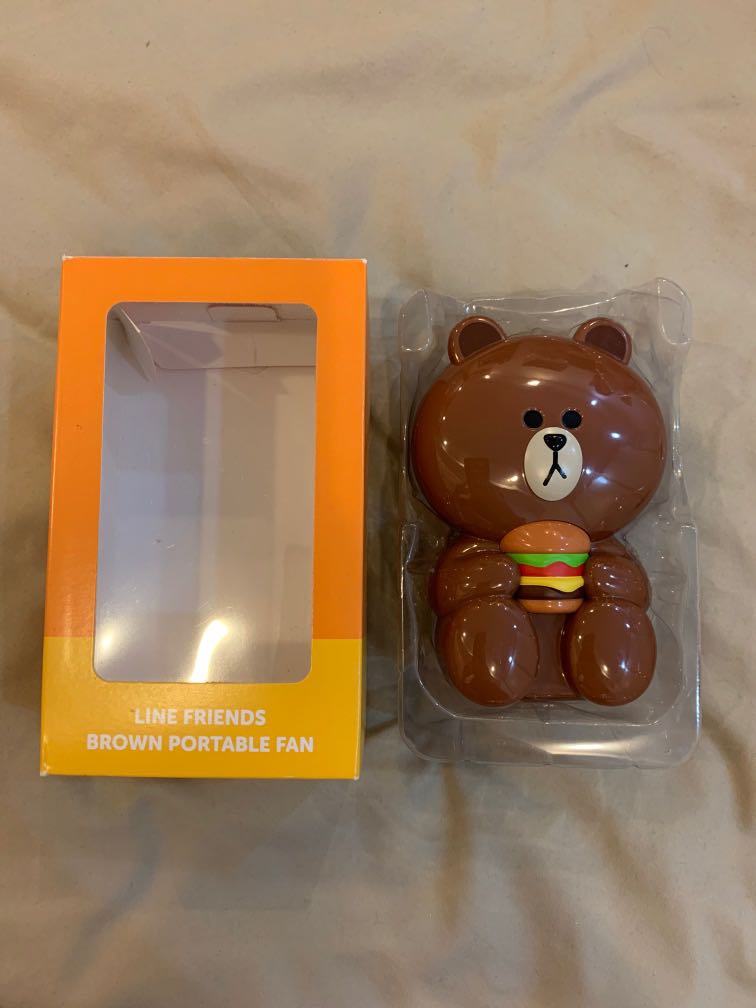 MCD Line Friends Brown Portable Fan, Hobbies & Toys, Toys & Games on ...