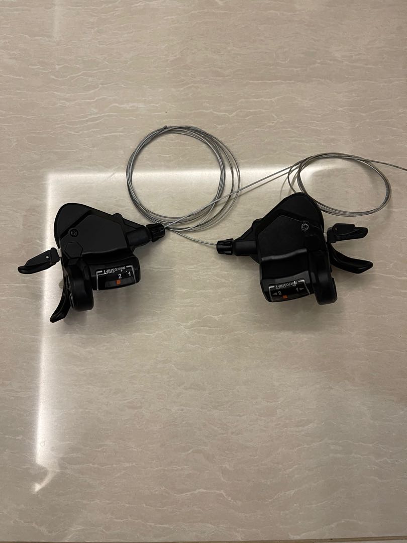 MICROSHIFT 2x8 SHIFTER FLATBAR TS39-28, Sports Equipment, Bicycles ...