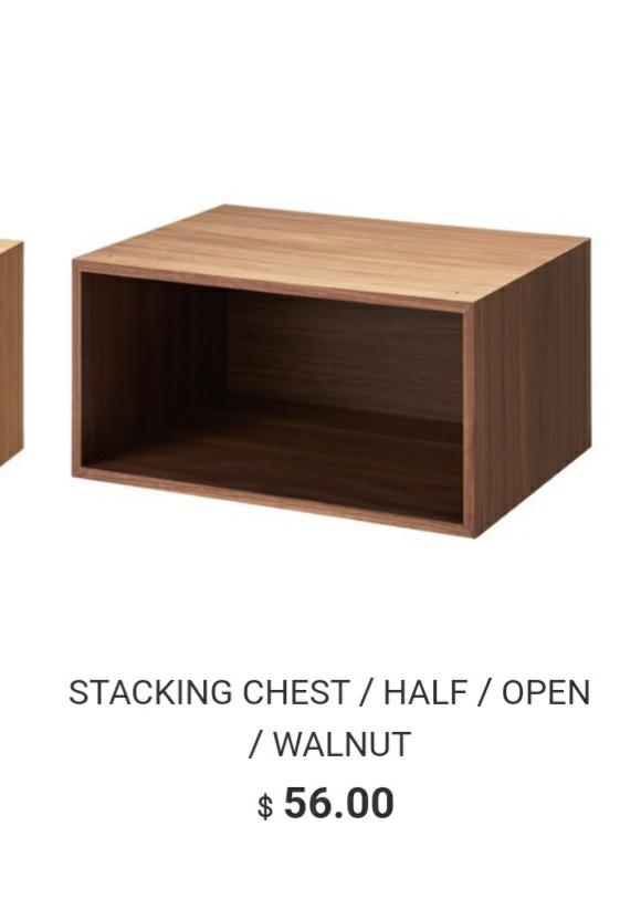 Muji Stacking Shelf (5x3, Walnut), Furniture & Home Living, Furniture ...