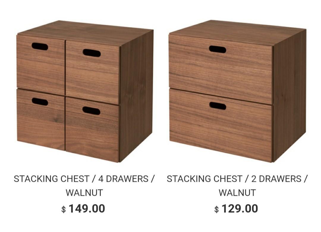 Muji Stacking Shelf (5x3, Walnut), Furniture & Home Living, Furniture ...