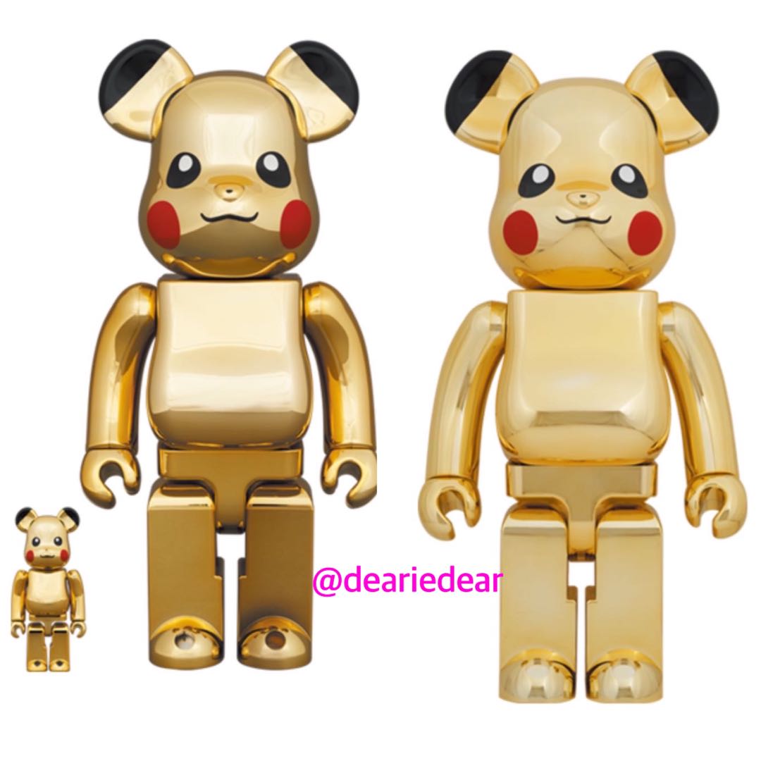 PO: Bearbrick Pikachu Gold Chrome 1500% Full set, Hobbies & Toys, Toys ...