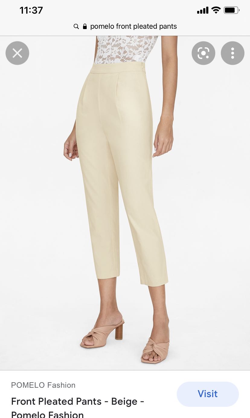 Pomelo Front Pleated Pants, Women's Fashion, Bottoms, Other Bottoms on ...