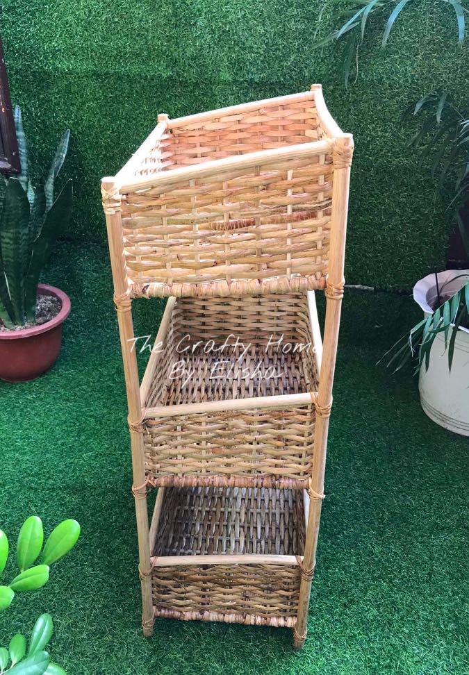 Rattan Rack/3 tier rack/Rattan Shelves/Organizer, Furniture & Home ...
