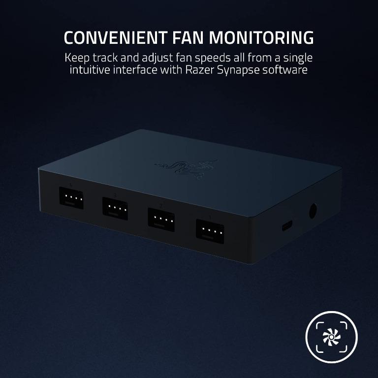 Razer PWM PC Fan Controller Connect Up to 8 Fans Custom Fan Curve ...