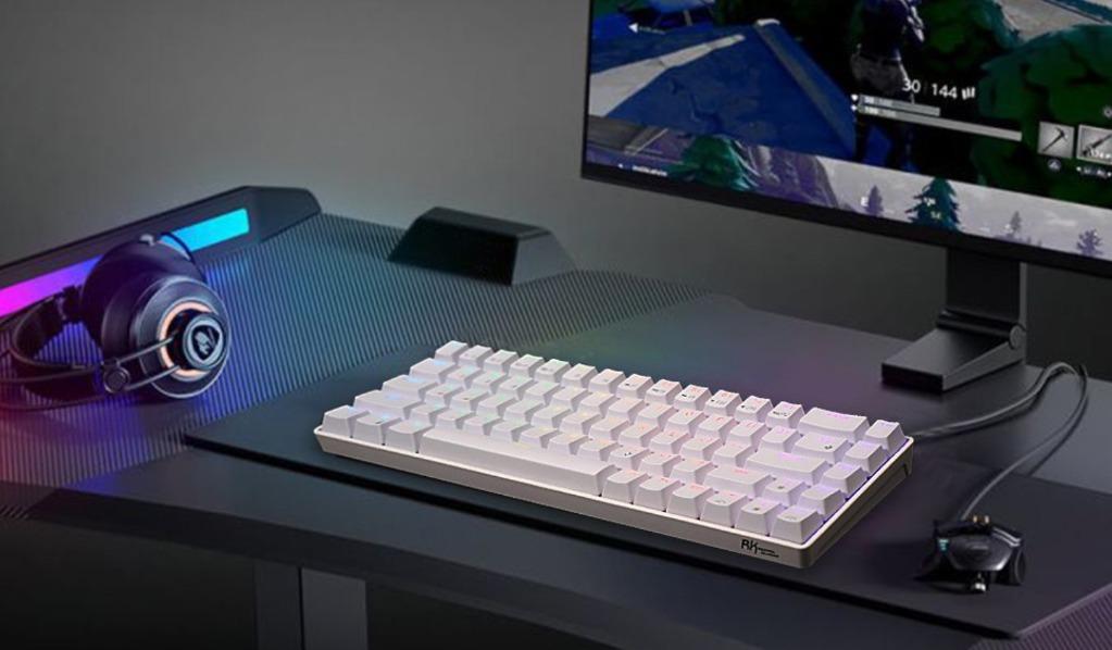 RK ROYAL KLUDGE RK68 (RK855) (WHITE) Bluetooth Wireless/Wired 65% ...