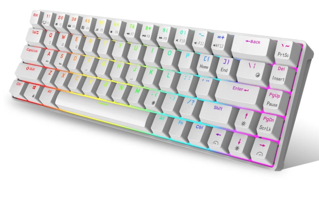 RK ROYAL KLUDGE RK68 (RK855) (WHITE) Bluetooth Wireless/Wired 65% ...