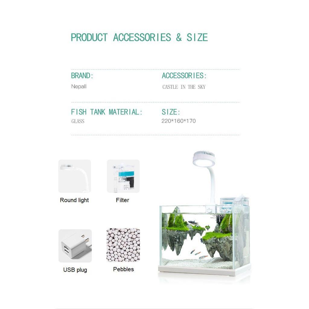 (SG STOCK) Mini fish tank set, all in one fish tank set, starter kit ...