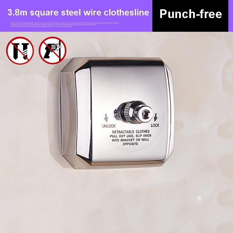 Stainless Steel Balcony Invisible Retractable Clothesline Clothes ...