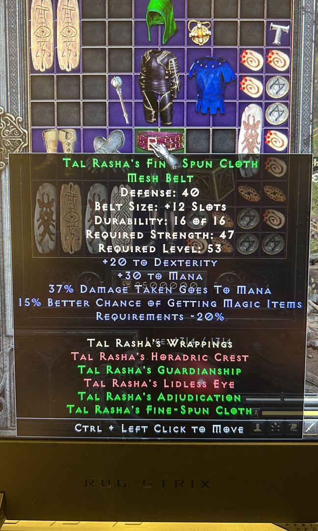 Tal armor, ammy and belt Diablo 2 resurrected. D2R, Video Gaming ...