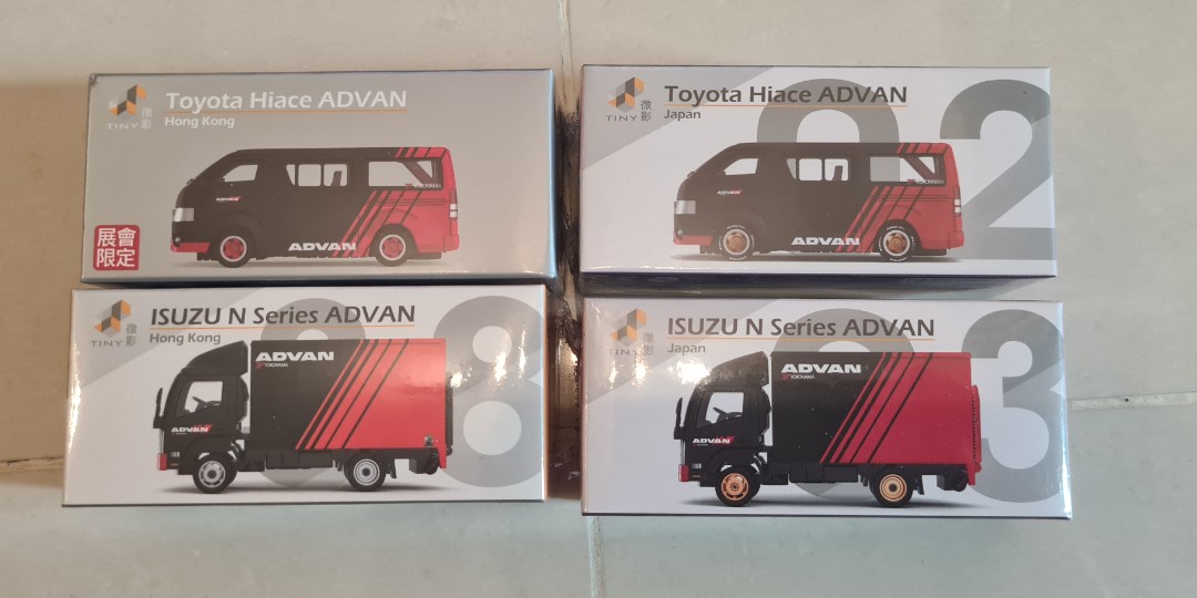 TINY HONG KONG DIE-CAST MODEL ADVAN TOYOTA HIACE / ISUZU N-SERIES ADVAN TRUCK JAPAN VERSION ...