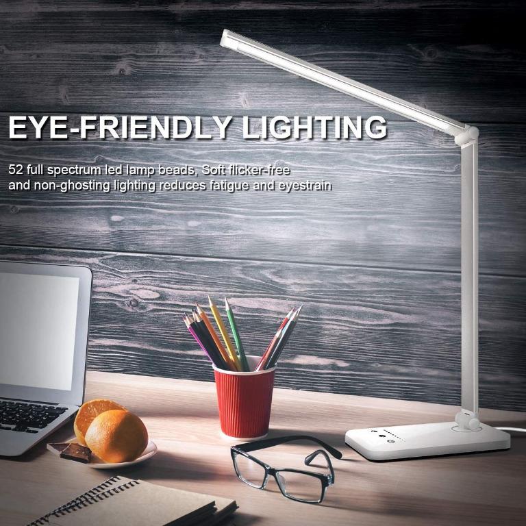 USB powered desk lamp LED desk lamp 5 Modes, 10 Brightness Levels ...