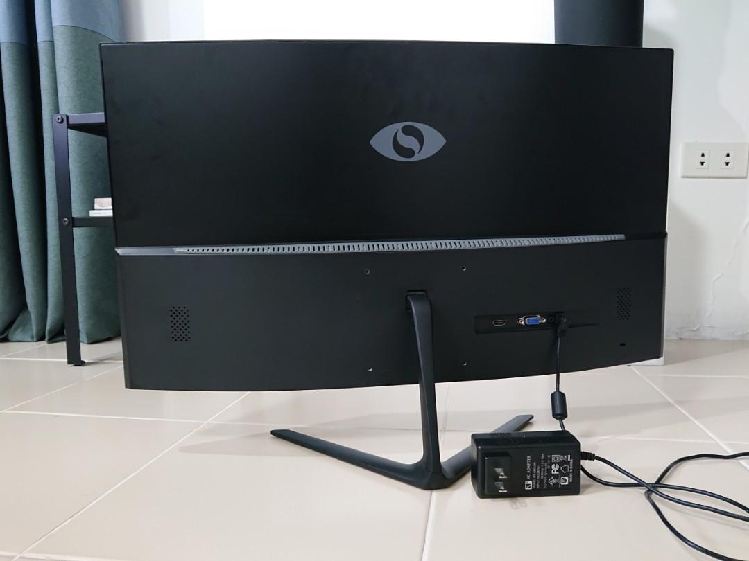 27" Curved Monitor Full HD Specterpro Broken LCD For Repair or Parts ...