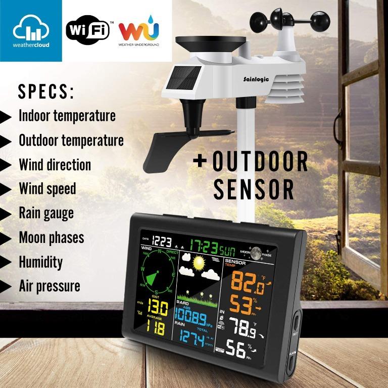 3503) Sainlogic Professional WiFi Weather Station with Outdoor Sensor ...