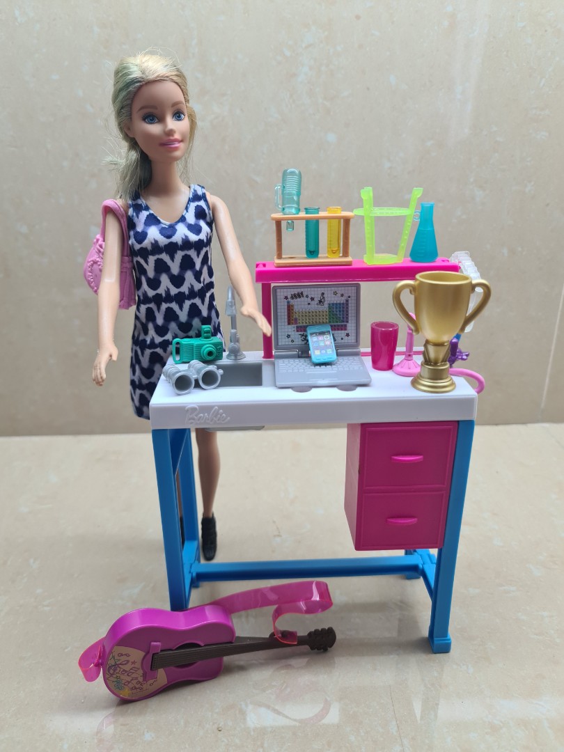 Barbie with laboratory set, Hobbies & Toys, Toys & Games on Carousell