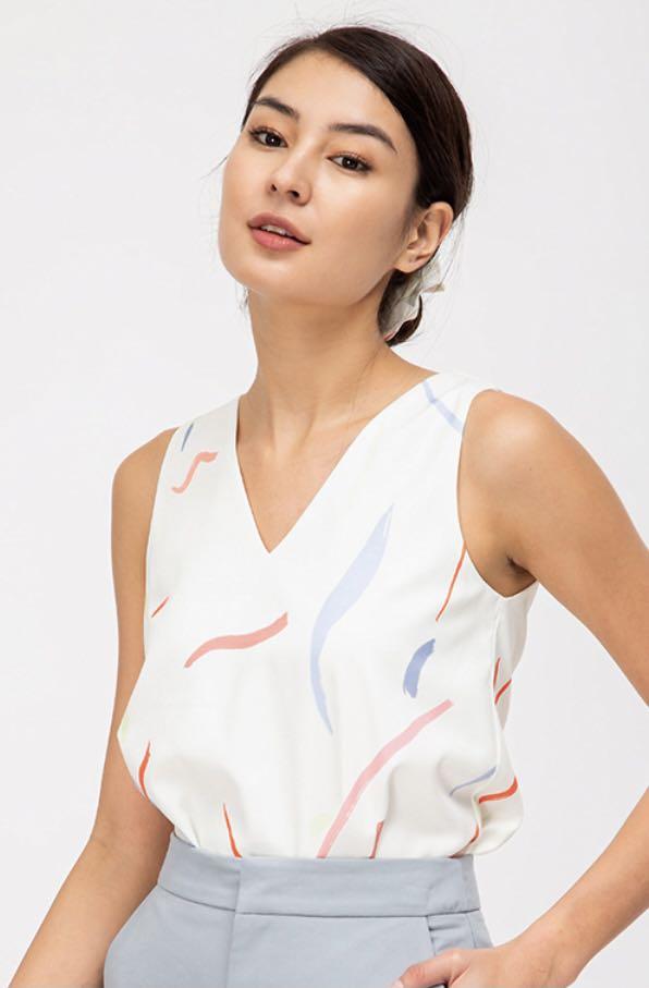 BNWT Alexie Paintstroke Top, S, Women's Fashion, Tops, Sleeveless on ...