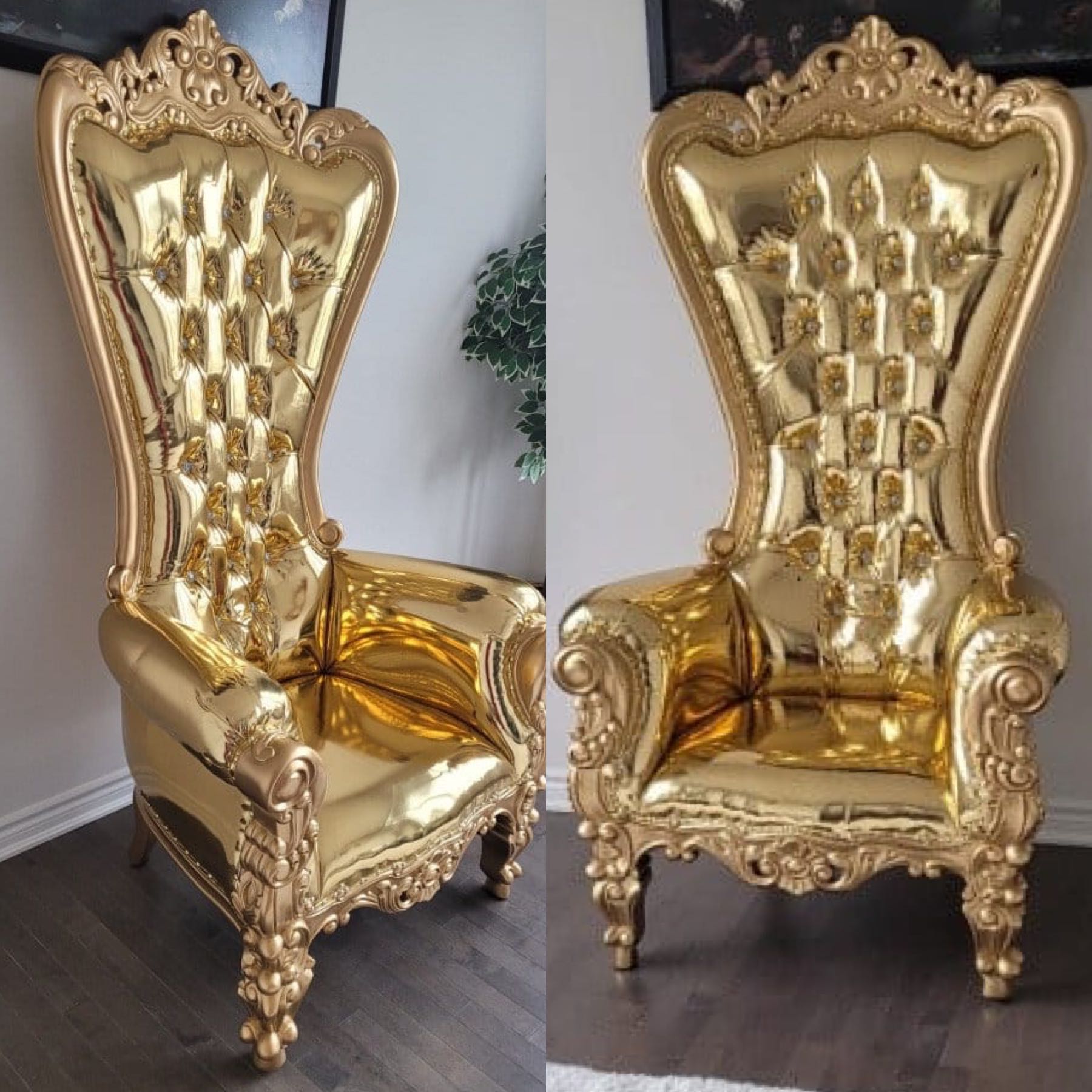 [CANADIAN CLIENT’S PHOTOS] BAROQUE DIVA Metallic Gold Leather Crystals ...